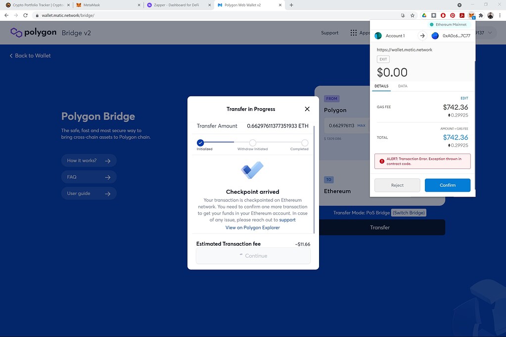 Stuck at Bridge Checkpoint - Support - Polygon Community Forum